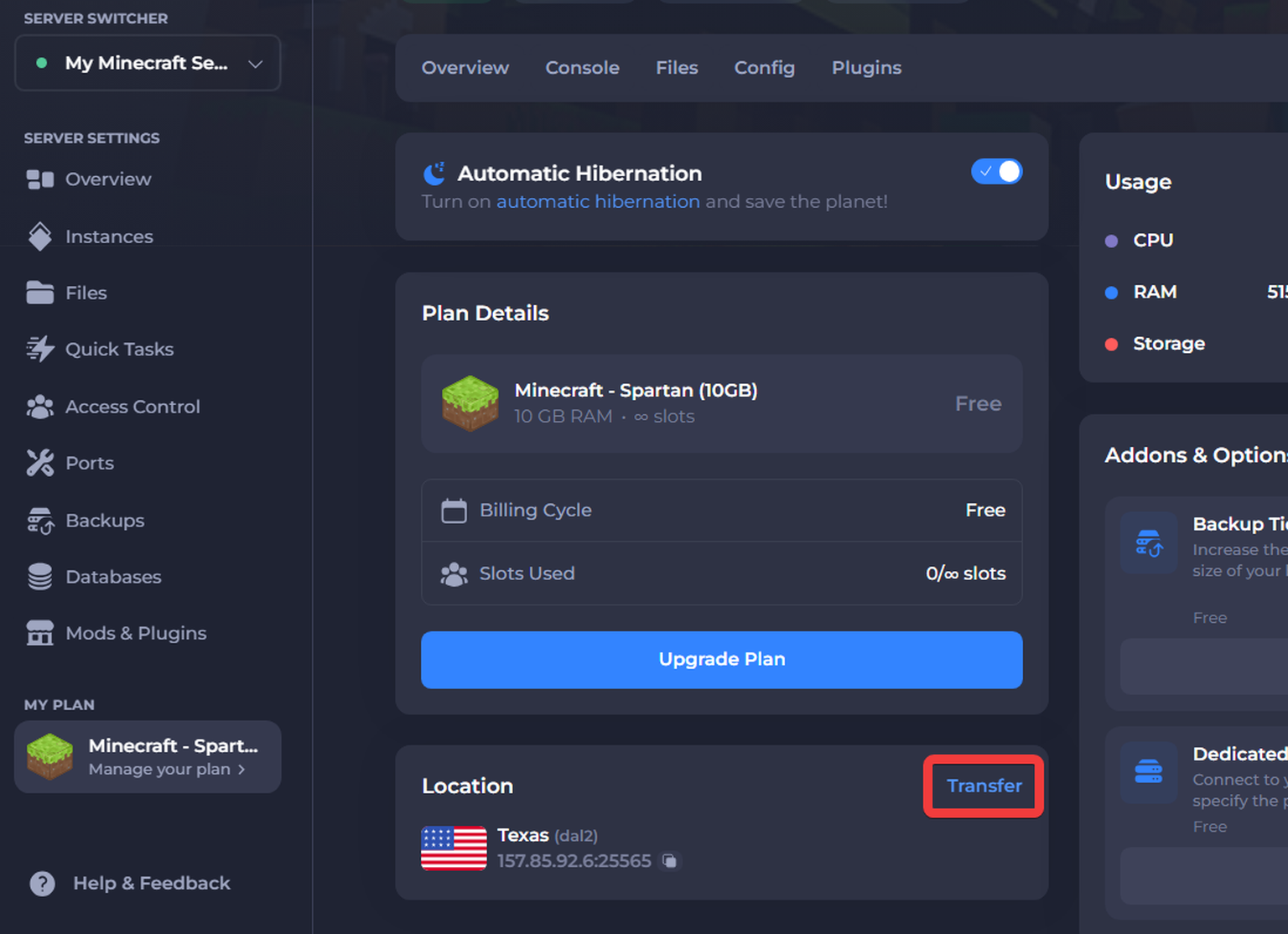 Change Your Server Location | Shockbyte