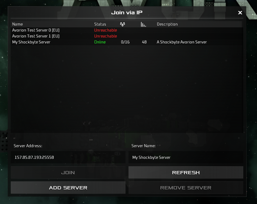 How to Join your Avorion Server | Shockbyte